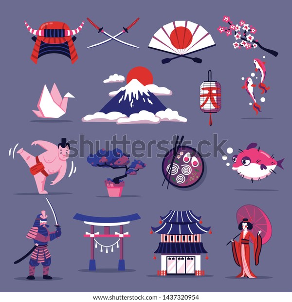 Dibujo de dibujos animados de Japón: vector de stock (libre de regalías ...