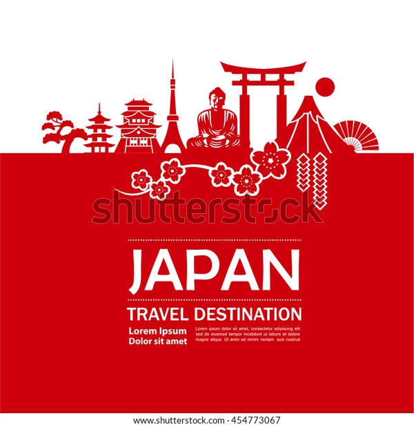 Japan Travel Destination Vector Stock Vector (Royalty Free) 454773067 ...