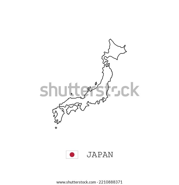 Japan Vector Map Outline Line Linear Stock Vector (Royalty Free ...