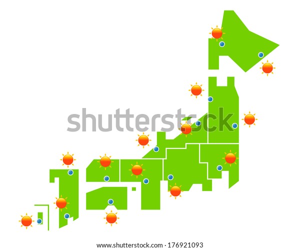 Japan Weather Map Vector Illustration Stock Vector (Royalty Free ...
