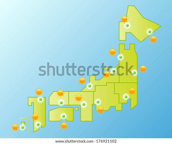 Japan Weather Map Vector Illustration Stock Vector (Royalty Free ...