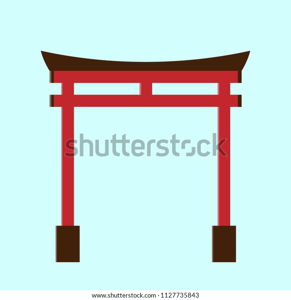Japanese Asian Red Gate Vector Illustration Stock Vector (Royalty Free ...