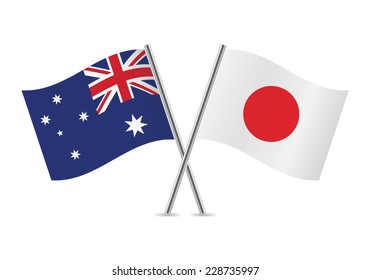 Japanese Australian Flags Vector Illustration Stock Vector (Royalty ...