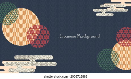 Japanese Background Design Traditional Patterns Stock Vector (Royalty ...