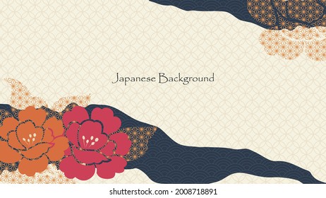 Japanese Background Design Traditional Patterns Stock Vector (Royalty ...