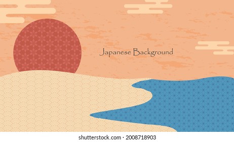 Japanese Background Design Traditional Patterns Stock Vector (Royalty ...