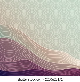Japanese Background Line Wave Pattern Vector Stock Vector (Royalty Free ...