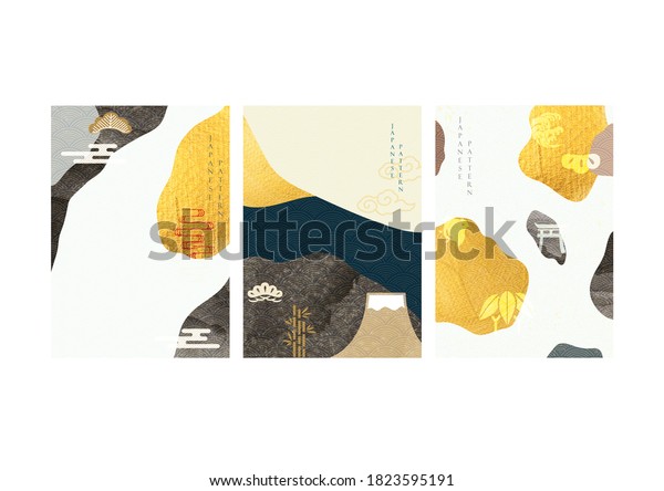 Japanese Background Vector Asian Icons Symbols Stock Vector (Royalty ...