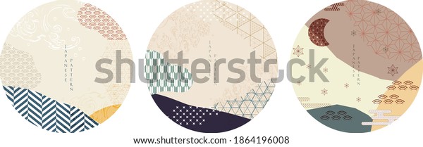 Japanese Background Vector Asian Icons Symbols Stock Vector (Royalty ...