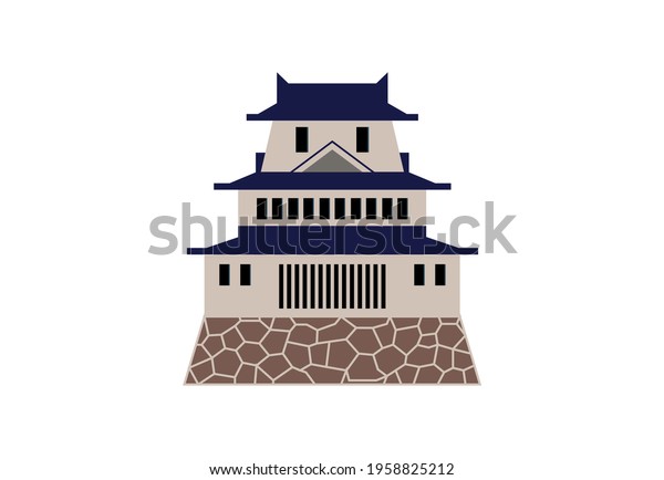 Japanese Castle Vector Flat Icon Isolated Stock Vector (Royalty Free ...
