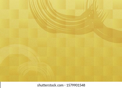 Japanese Checkered Pattern Gold Leaf Wave Stock Vector (Royalty Free ...