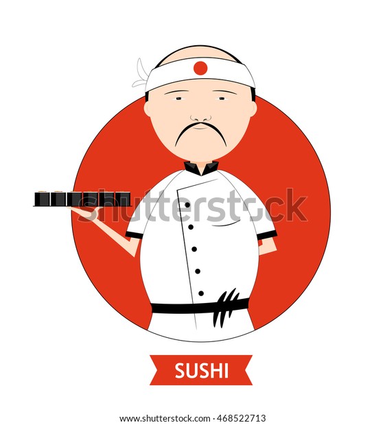 Japanese Chef Sushi Logo Stock Vector (Royalty Free) 468522713 ...
