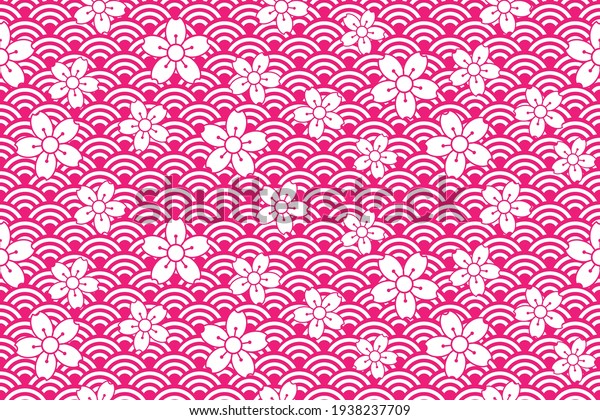 Japanese Cherry Blossom Seamless Pattern Background Stock Vector ...