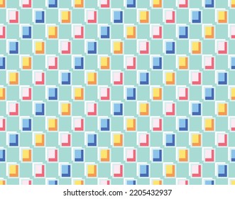 Japanese Colorful Checkered Rectangle Vector Seamless Stock Vector ...