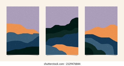 Japanese Cover Background Pack Wave Pattern Stock Vector (Royalty Free ...