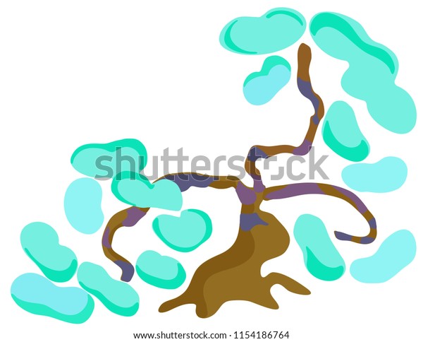 Japanese Curved Tree Vector Graphics Stock Vector (Royalty Free) 1154186764