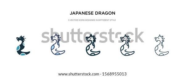 Japanese Dragon Icon Different Style Vector 库存矢量图（免版税）1568955013 ...