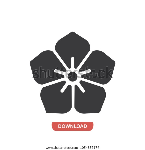 Japanese Flower Vector Icon Stock Vector (Royalty Free) 1054857179 ...