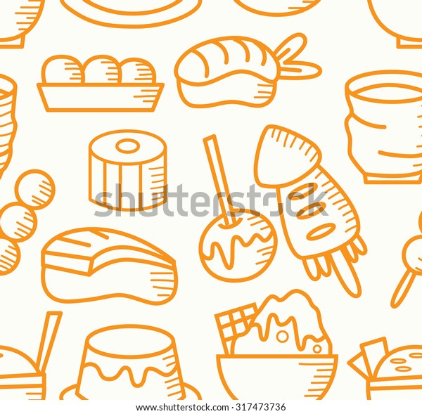 Japanese Food Pattern Stock Vector (Royalty Free) 317473736 | Shutterstock