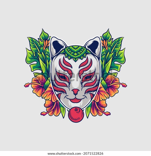 Japanese Fox Mask Logo Vector Stock Vector (Royalty Free) 2071522826 ...