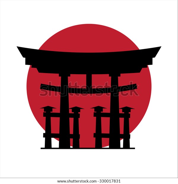Japanese Gate Stock Vector (Royalty Free) 330017831 | Shutterstock