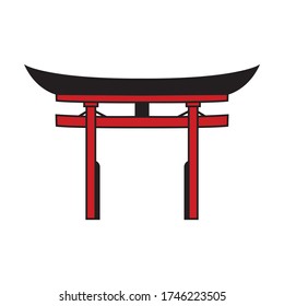 Japanese Gate Illustration Vector Simple Design Stock Vector (Royalty ...
