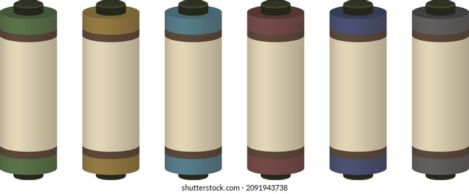 Japanese Handscrolls Isolated Vector Illustrations Stock Vector ...