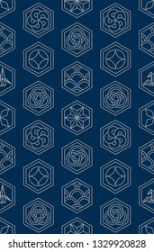 Japanese Hexagon Pattern Stock Vector (Royalty Free) 1329920828 ...