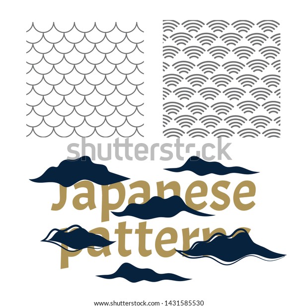 Japanese Inspired Pattern Vector Sea Japan Stock Vector (Royalty Free) 1431585530 | Shutterstock