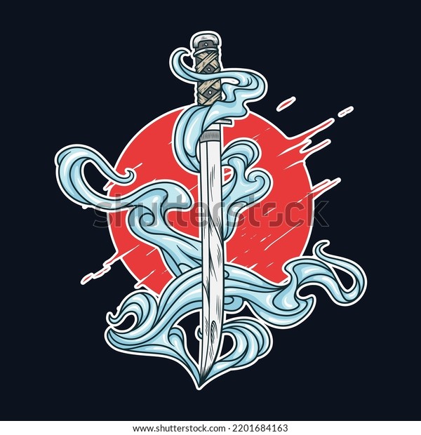 Japanese Katana Sword Vector Illustration Stock Vector (Royalty Free ...