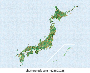 Japanese Map Stock Vector (Royalty Free) 423801025 | Shutterstock