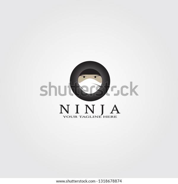 Japanese Ninja Logo Template Creative Design Stock Vector (Royalty Free ...
