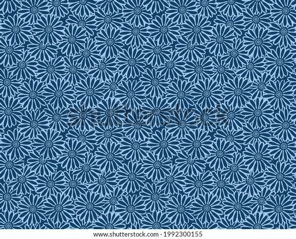 Japanese Overlap Cute Flower Vector Seamless Stock Vector (Royalty Free ...