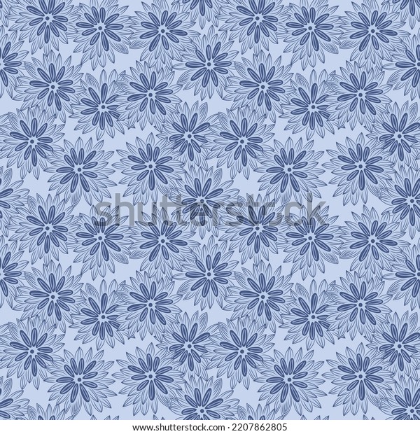 Japanese Overlap Flower Vector Seamless Pattern Stock Vector (Royalty ...