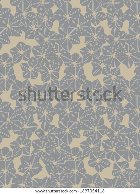 Japanese Paper Flower Vector Seamless Pattern Stock Vector (Royalty ...