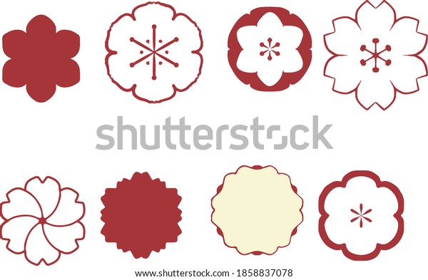 Japanese Pattern Flower Illustration Material Stock Vector (Royalty ...