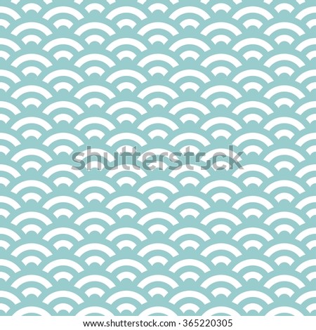 Japanese Pattern Vector Illustration Teal Wave Stock Vector (Royalty ...