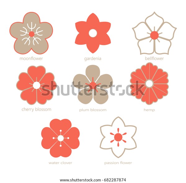 Japanese Red Flower Pattern Background Vectortree Stock Vector (Royalty ...