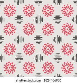 Japanese Red Flower Vector Seamless Pattern Stock Vector (Royalty Free ...