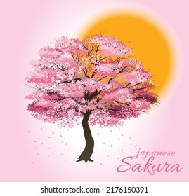 Japanese Sakura Tree Premium Vector Stock Vector (Royalty Free ...