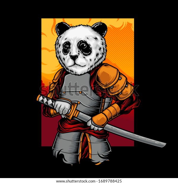 Japanese Samurai Panda Vector Illustration Stock Vector (Royalty Free ...