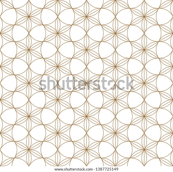 Japanese Seamless Geometric Pattern Gold Silhouette Stock Vector ...