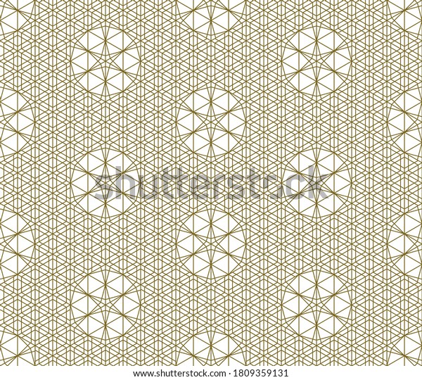 Japanese Seamless Kumiko Pattern Brown Linesaverage Stock Vector ...