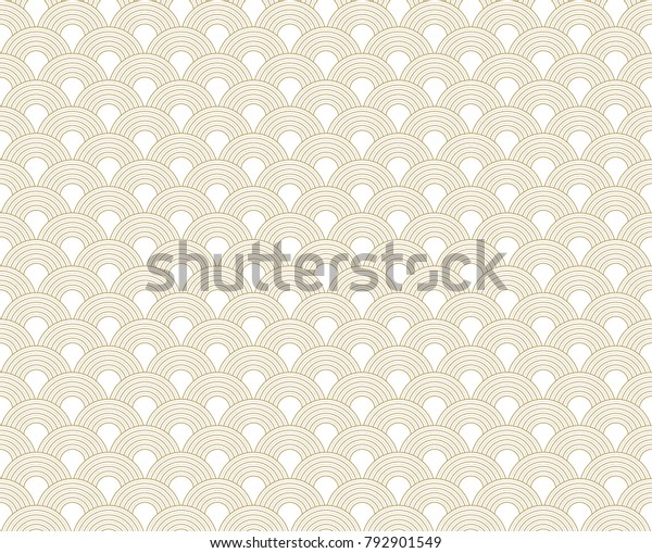 Japanese Seamless Pattern Gold Oriental Geometric Stock Vector (Royalty ...