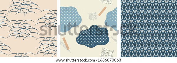 Japanese Seamless Pattern Vector Asian Traditional Stock Vector ...