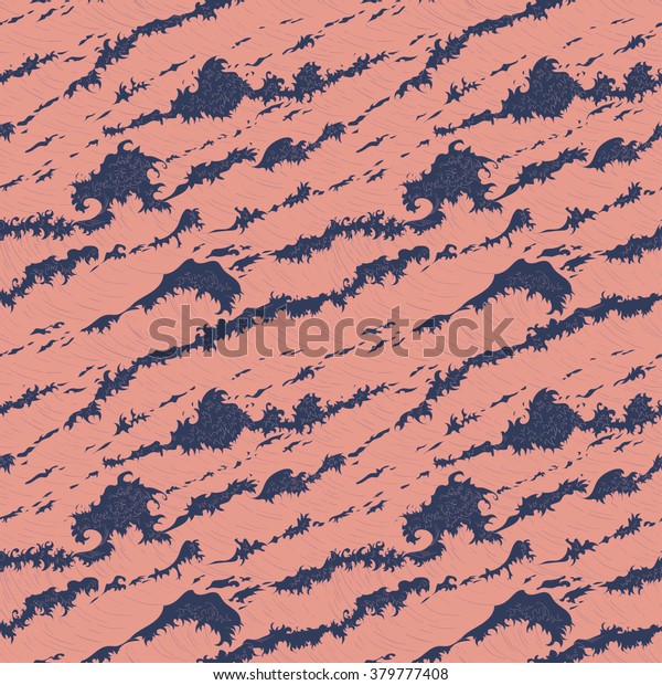 Japanese seamless wave pattern. Texture for wallpapers and background ...