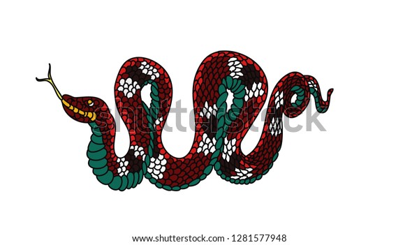 Japanese Snake Vector Sticker Tattoo Design Stock Vector (Royalty Free ...