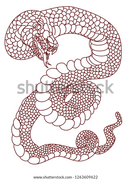 Japanese Snake Vector Tattoo Design Isolate Stock Vector (Royalty Free ...