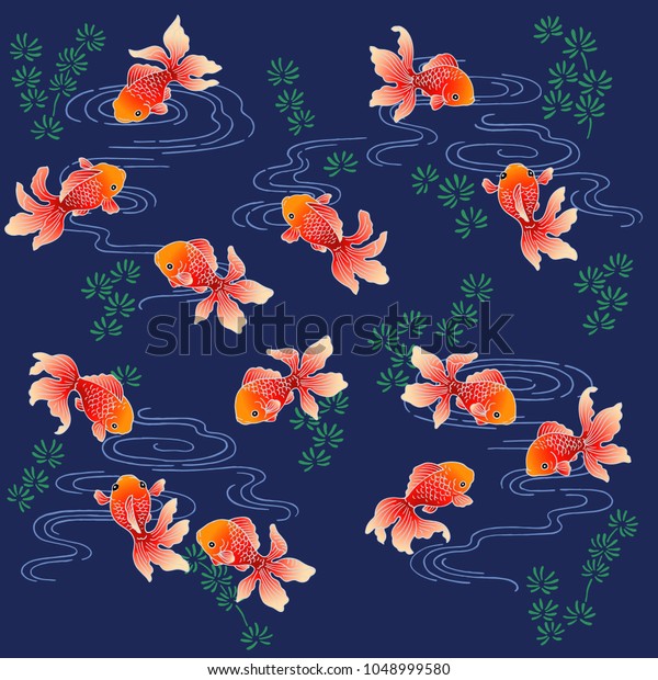 Japanese Style Fish Stock Vector (Royalty Free) 1048999580 | Shutterstock