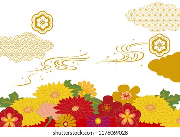 Japanese Japanese Style Gold Pattern Stock Vector (Royalty Free ...